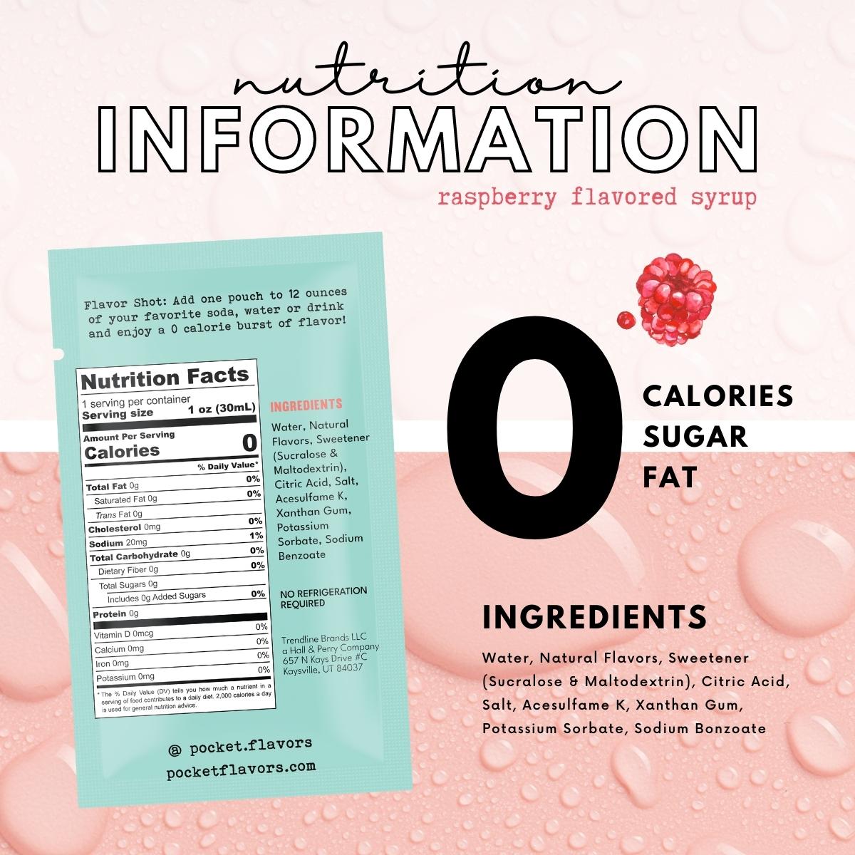 Raspberry Flavored Syrup Packets