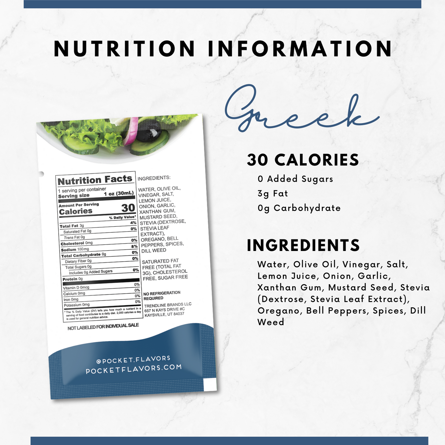 Low-Calorie Greek Dressing Packets | Pocket Flavors