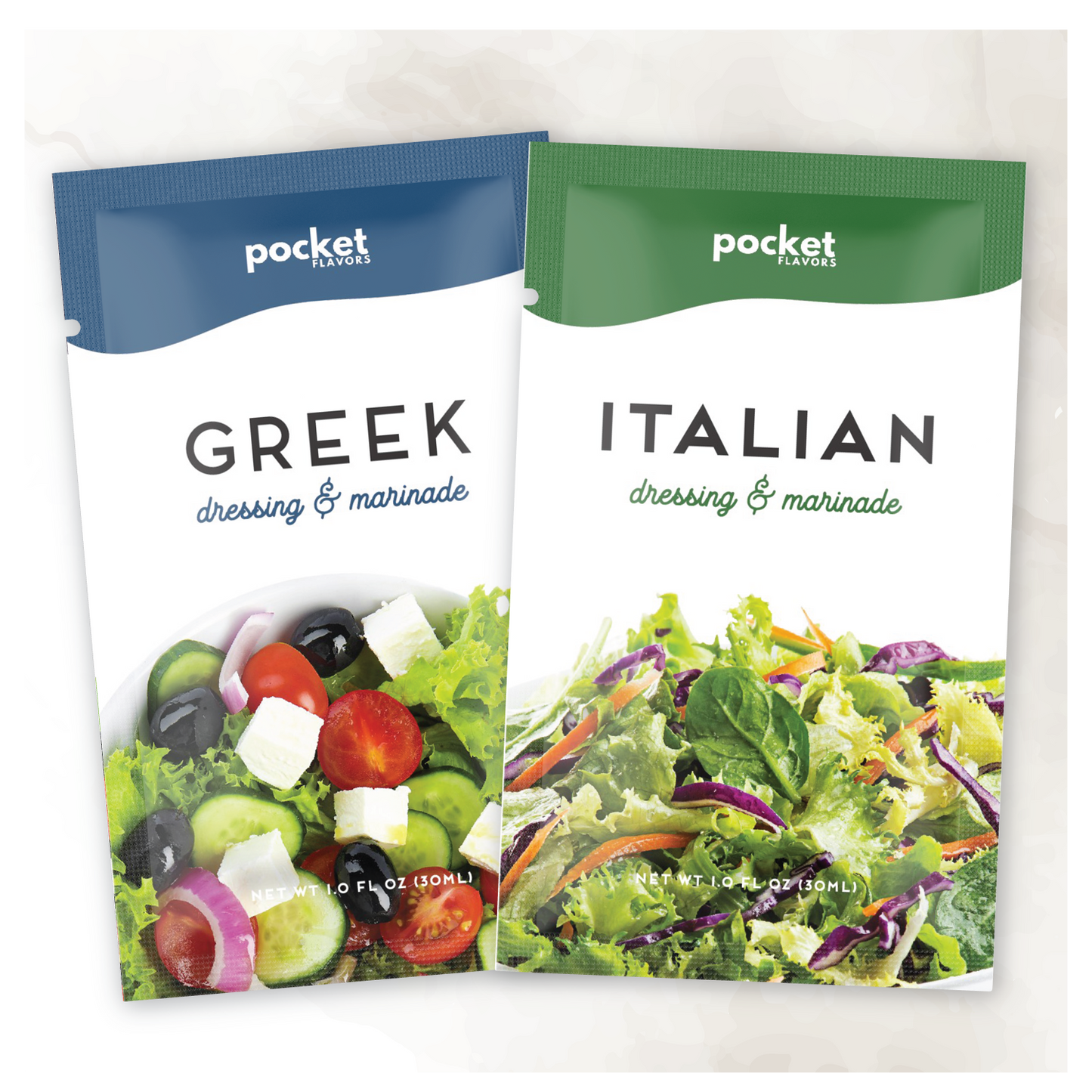 Greek + Italian Salad Dressing Packets | Pocket Flavors