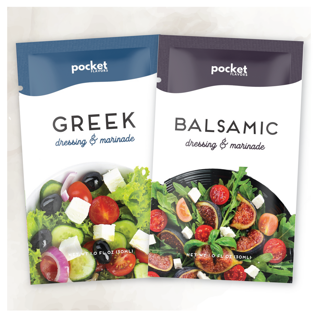 Greek + Balsamic Salad Dressing Packets | Pocket Flavors – Pocket ...