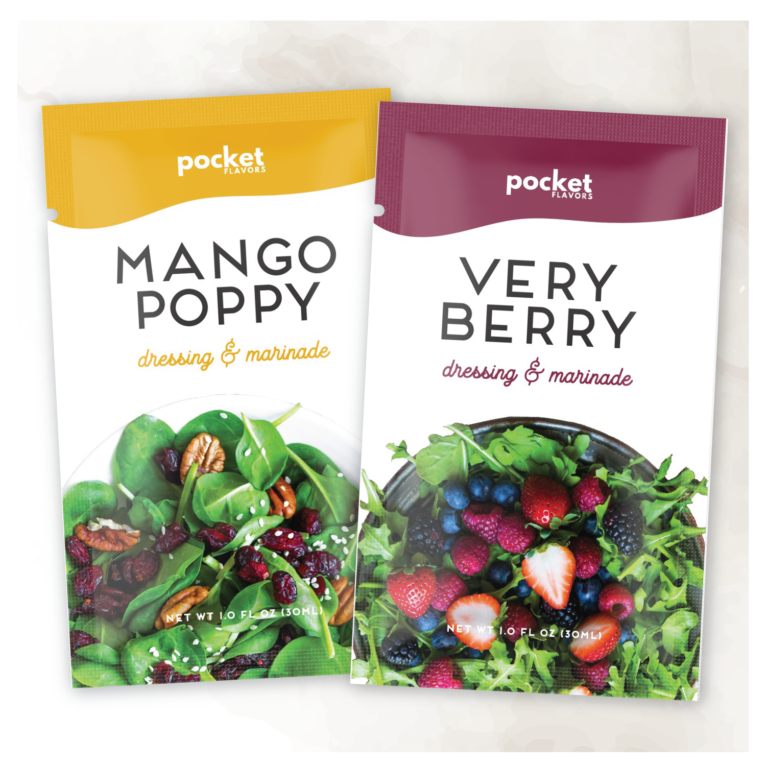 Mango + Very Berry Salad Dressing Packets | Pocket Flavors
